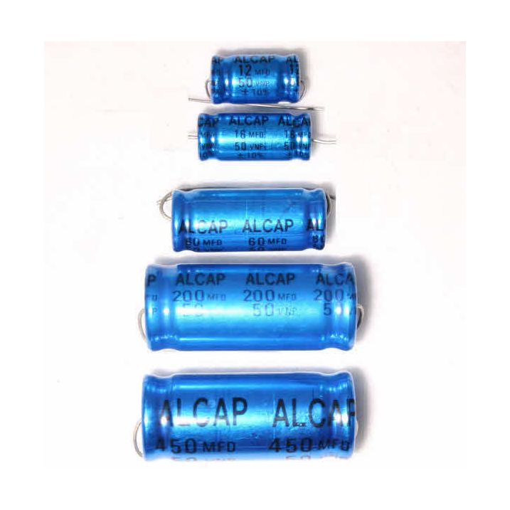 Alcap 80.00uF 50V DC Electrolytic Capacitor non-polarised Standard series from Falcon Acoustics ...